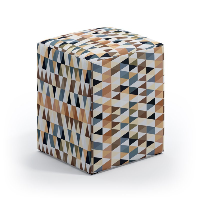 Puff Izar / Sued Estampado Laranja | MadeiraMadeira