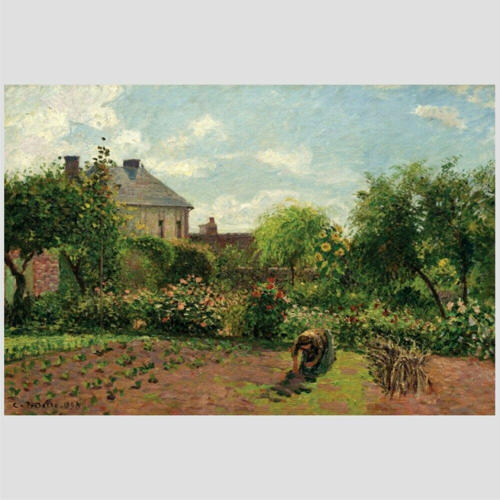 Quadro Camille Pissarro Garden Tela No Chassi 95X63Cm | MadeiraMadeira