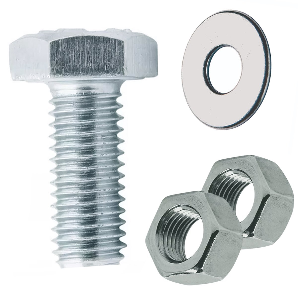 Kit Parafuso M6 X 16 + 2x Porcas + 1 Arruela - 200kits | MadeiraMadeira