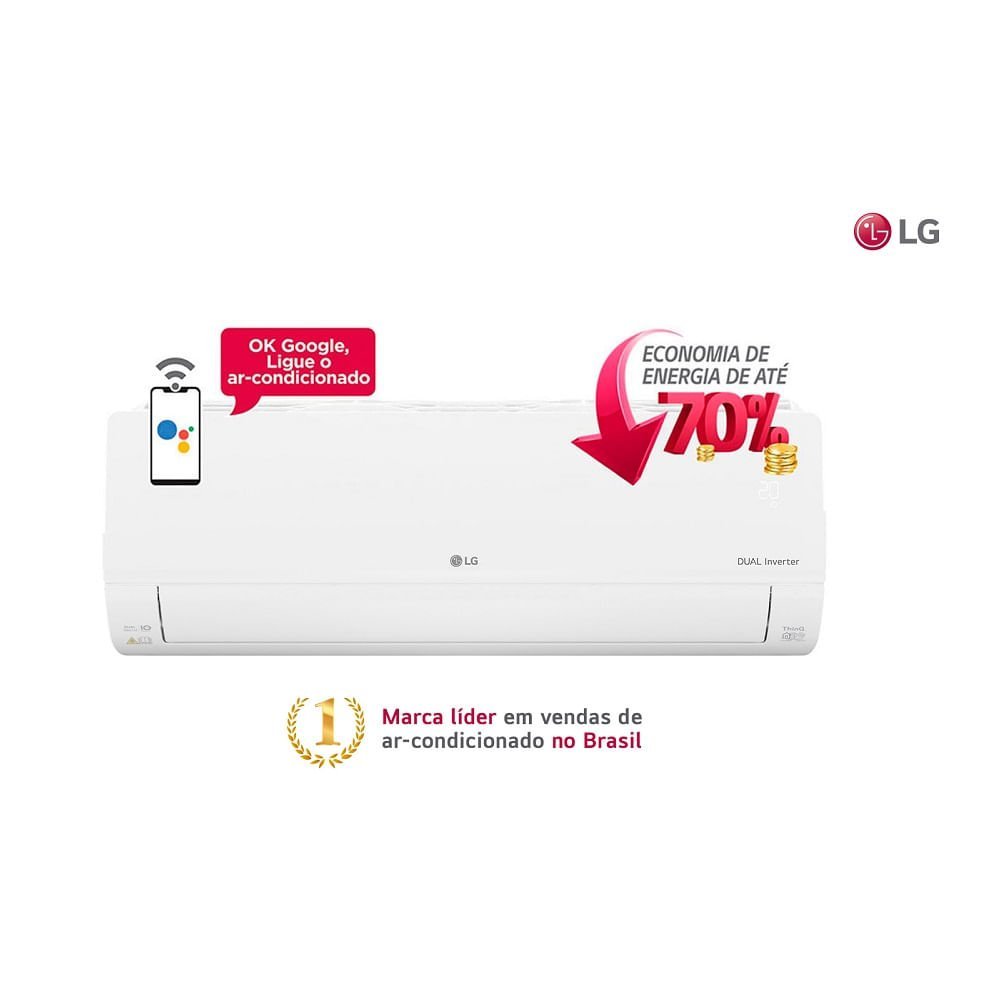 Ar Condicionado Split Hi Wall Inverter LG Dual Voice 24000 BTU/h Frio ...