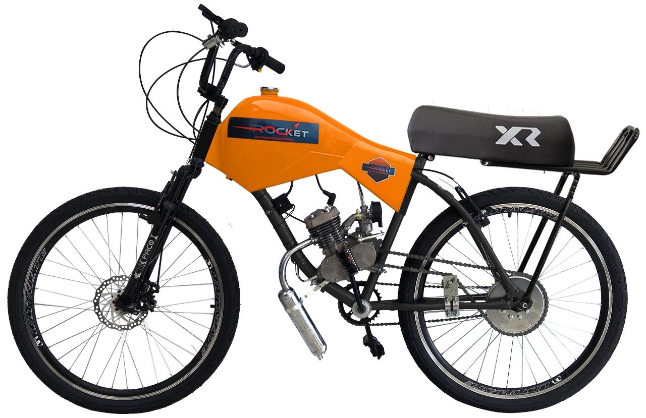 Bicicleta Motorizada 80cc Fr Disc/Susp com Carenagem Banco XR Rocket ...