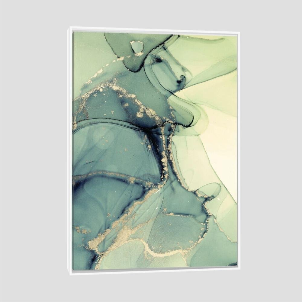 Quadro Mix Onda V Tela Moldura Branca 63X42Cm | MadeiraMadeira