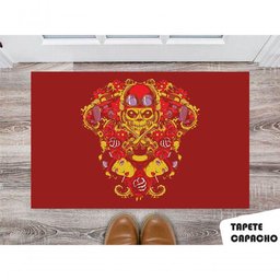 Tapete Capacho Caveira Motoboy | MadeiraMadeira