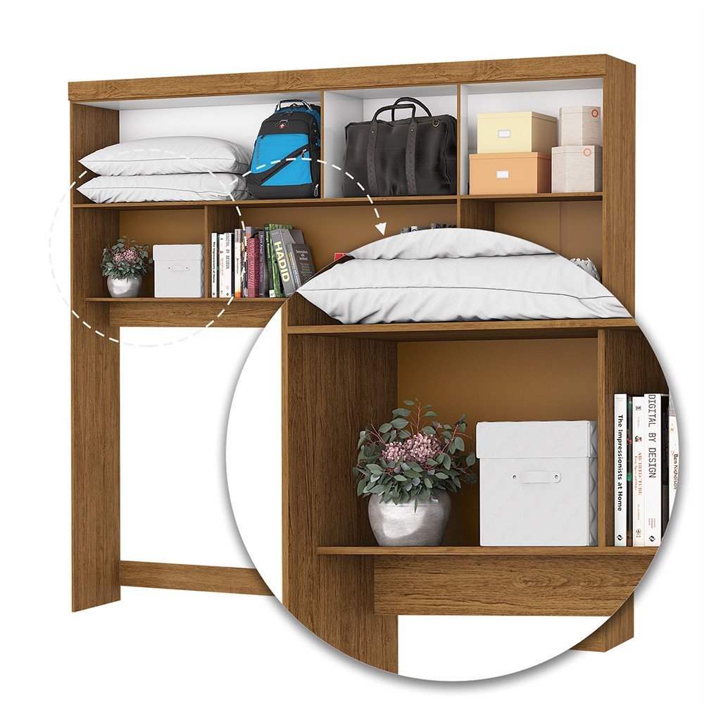 Guarda Roupa Modulado com Cama Paris 5 Portas 2 Gavetas | MadeiraMadeira