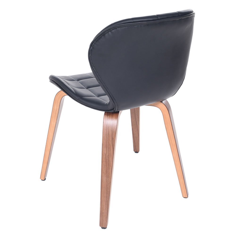 Cadeira Estofada Sara Com pés em Madeira - Preta | MadeiraMadeira