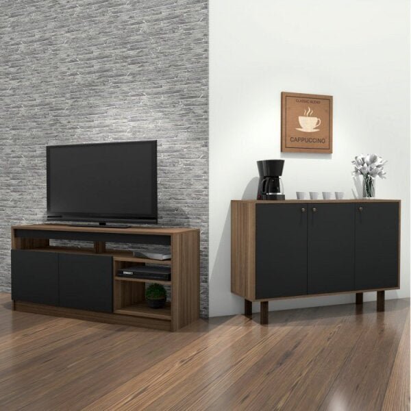 Conjunto Rack para TV até 48 Polegadas 2 Portas e Buffet 3 Portas ...