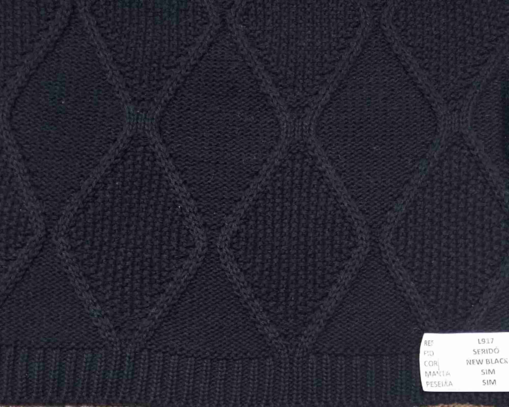 Manta Tricot Aran Losango e Ponto Arroz New Black Laza L917001 ...