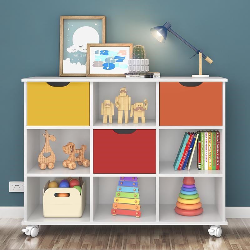 Nicho Organizador 1478 com 3 Gavetas Branco/Colorido - Qmovi ...