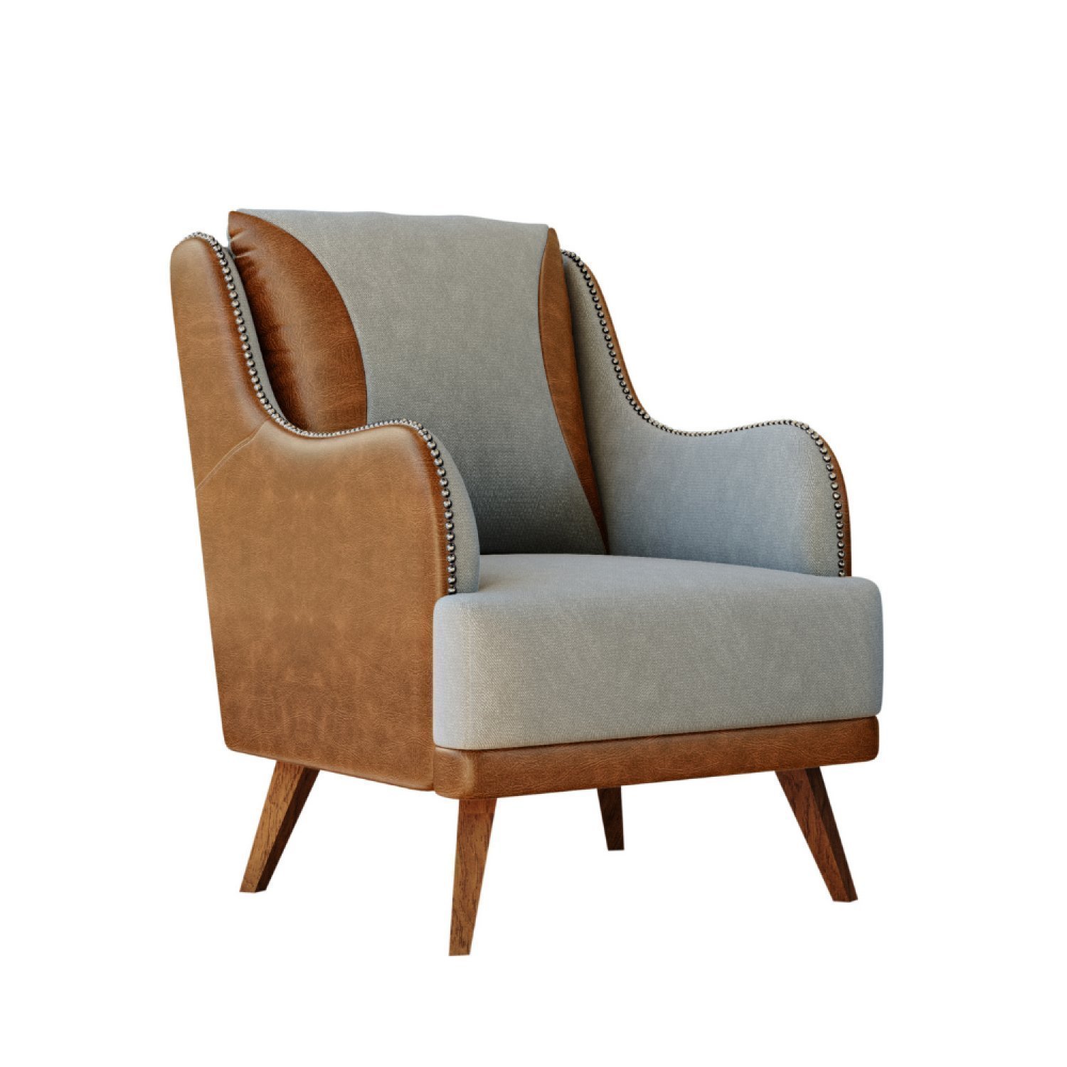 Poltrona Compose Arezo com Tachas Decorativa Konfort Móveis | MadeiraMadeira