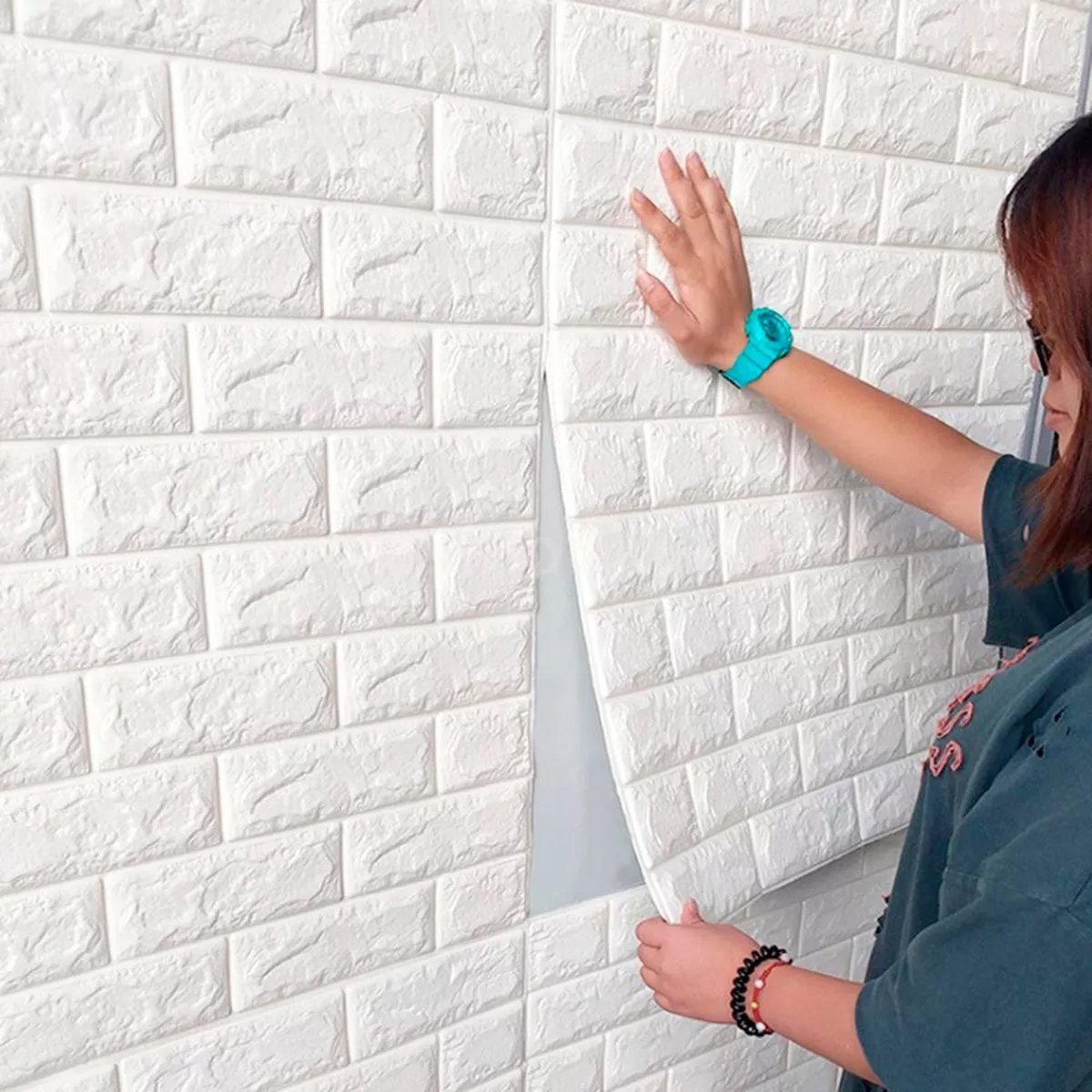 Painel 3D Tijolo AutoAdesivo 70 x 76 | MadeiraMadeira