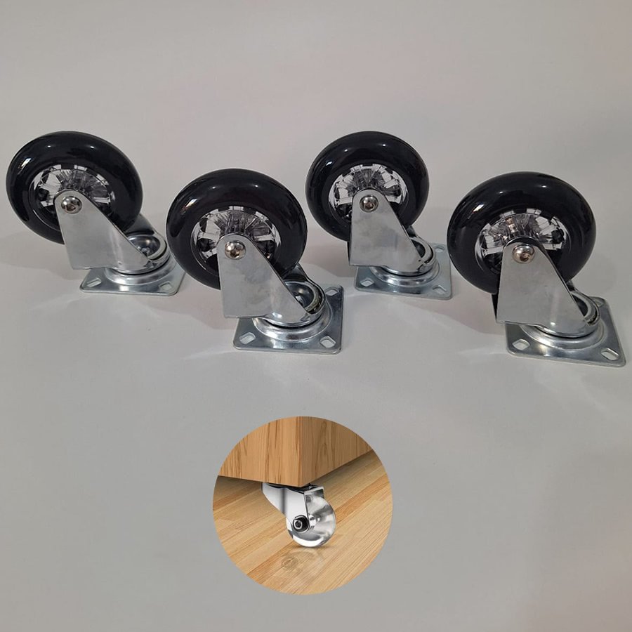 Rodízio de Silicone Fumê Giratório S/ Trava 50mm Hardt 4 Unidades ...