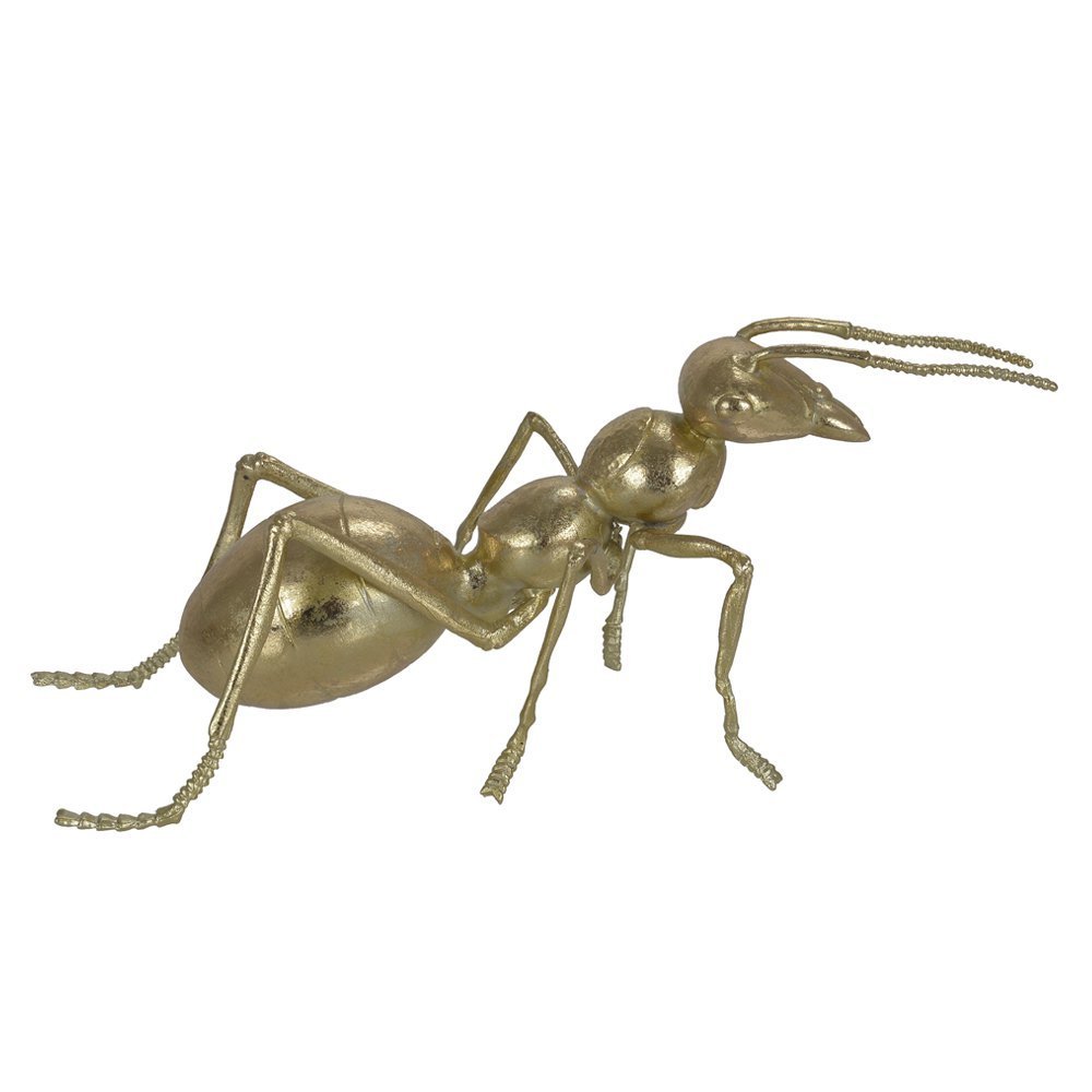 Escultura Decorativa Poliresina Formiga Dourada 19,3x12,5x12cm ...