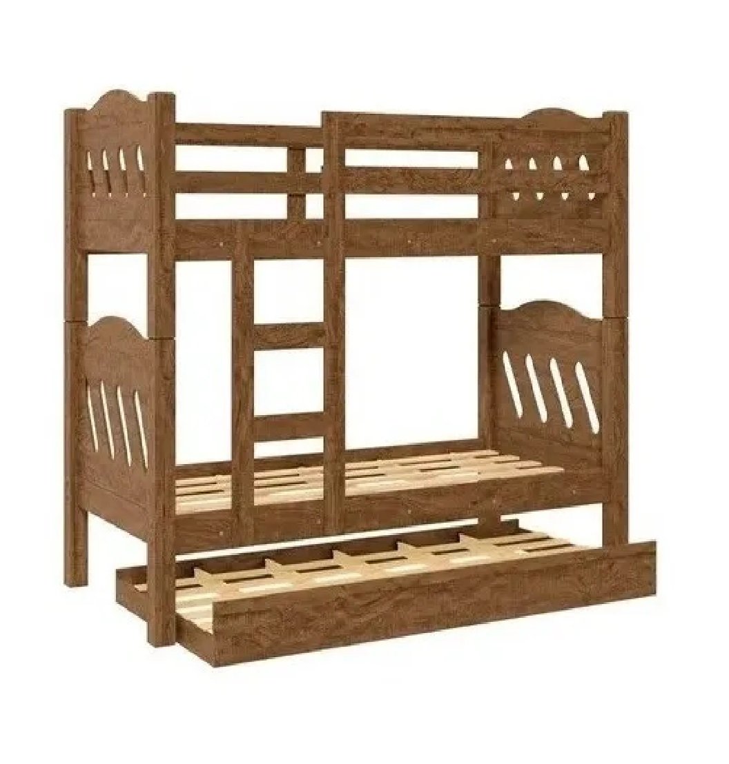 Beliche Perola com Cama Auxiliar Castanho - Fenix Móveis | MadeiraMadeira