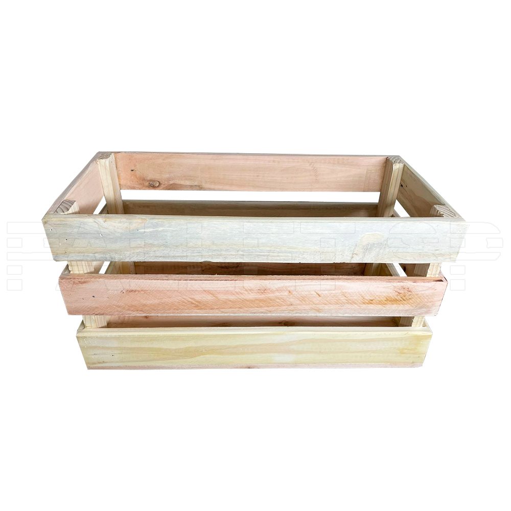 Caixote Reto De Madeira Pallet 60x30x30 cm Lixado | MadeiraMadeira