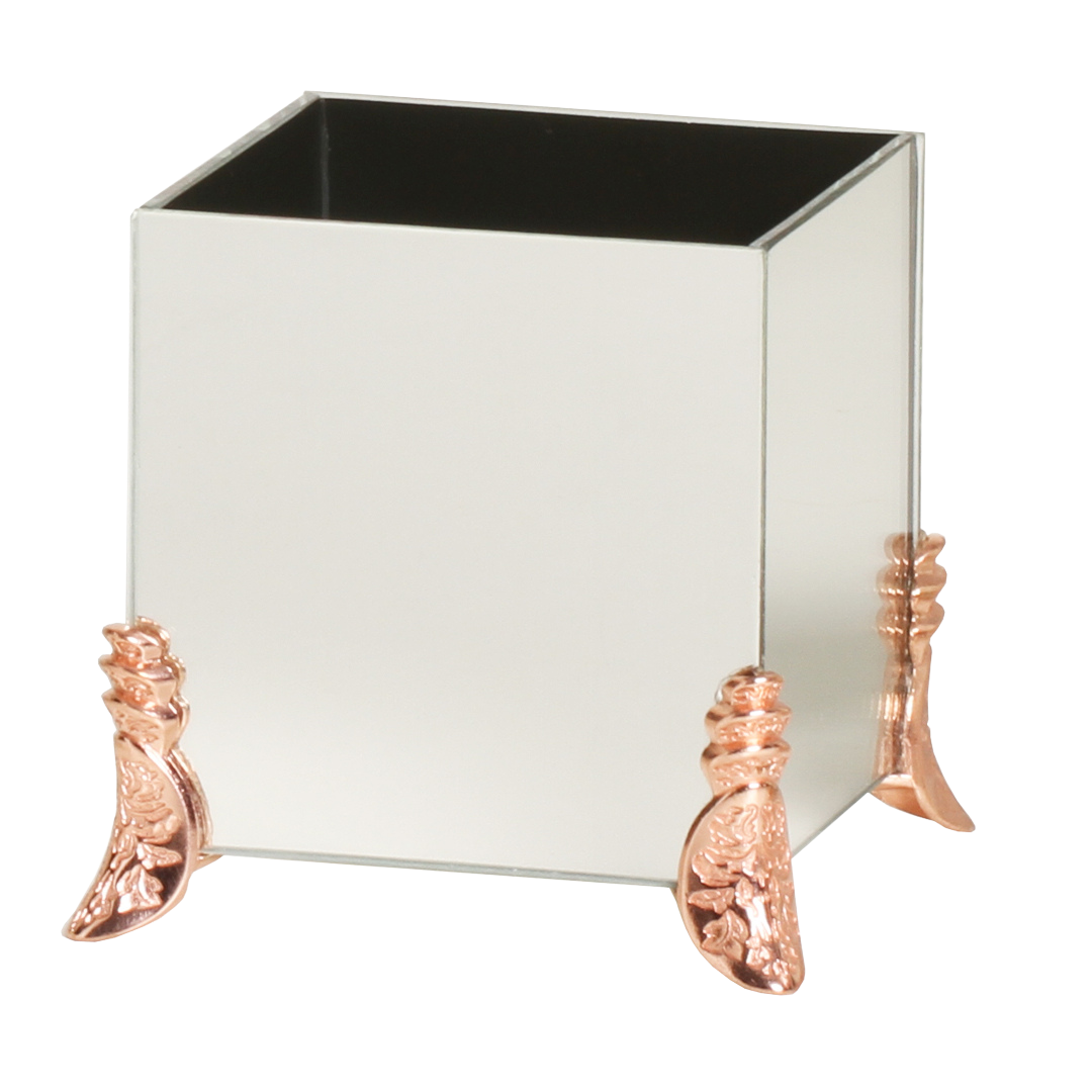 CACHEPOT VIDRO SUCULENTAS LUXO: ESPELHO ROSÊ GOLD | MadeiraMadeira