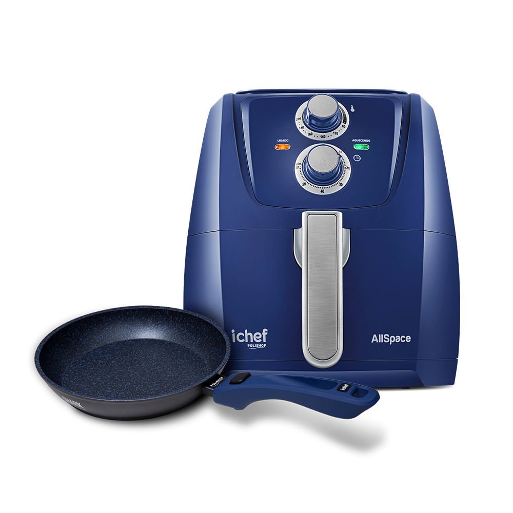 Airfryer Ichef Polishop AllSpace Índigo e Panela Ichef Sauté Grand 24cm ...