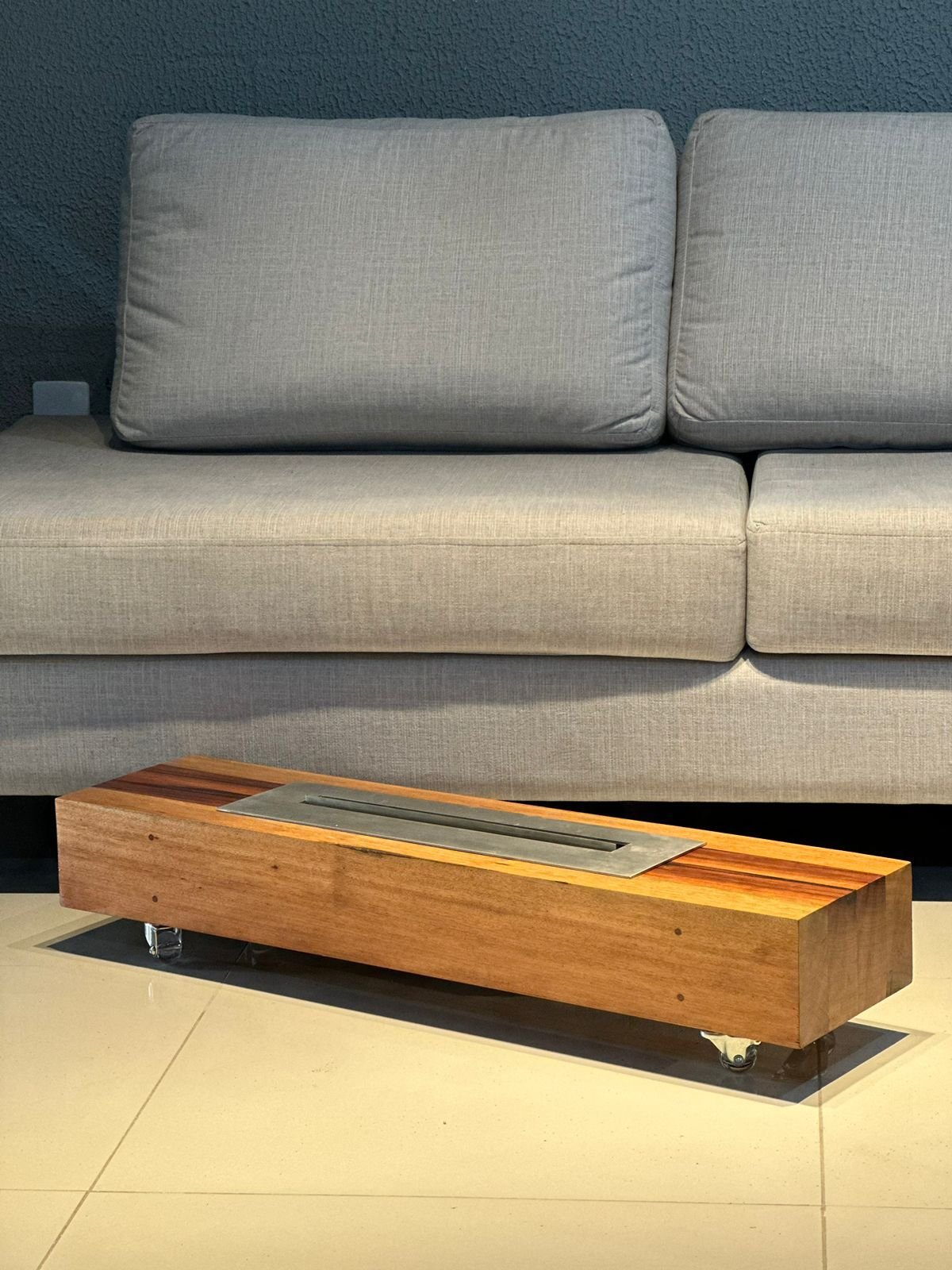 Lareira Ecológica no Dormente com Rodinhas e Queimador em Inox - 100 X ...