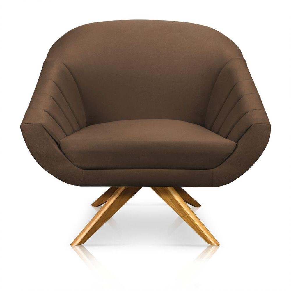Poltrona Giovana Suede Marrom | MadeiraMadeira
