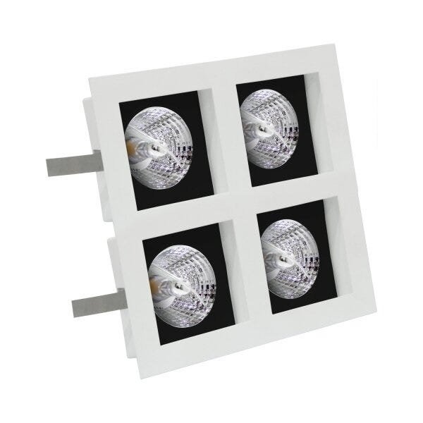 Spot Quadrado Quadruplo Bivolt Flat Duo Faciluz | MadeiraMadeira