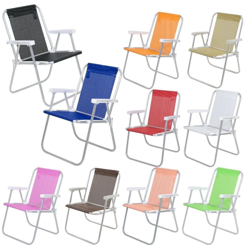 Cadeira de Praia Alta em Alumínio Várias Cores Sannet Bel - Bege ...