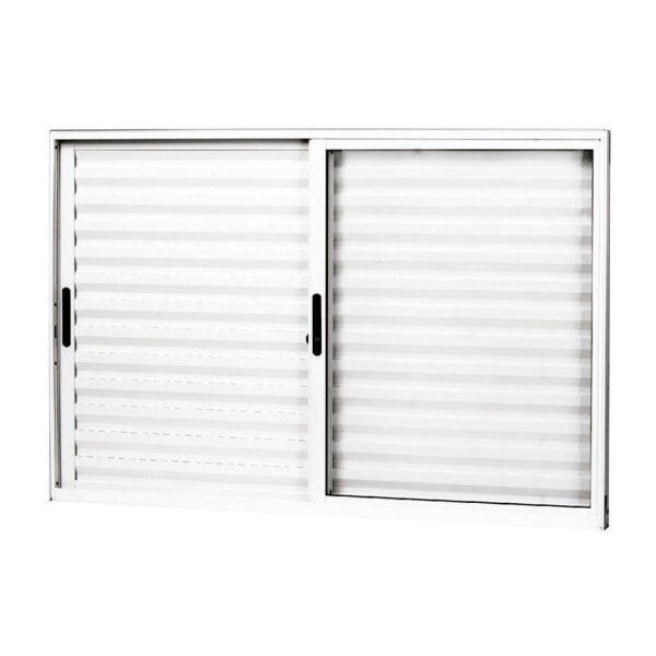 Janela Veneziana Alumínio 3 Folhas MGM Sólida 100x120cm Vidro Liso ...