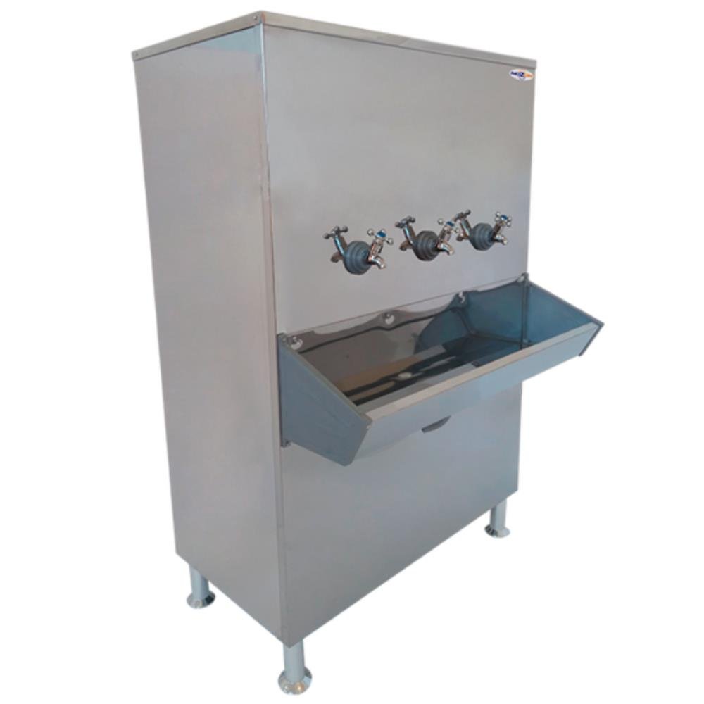 Bebedouro Industrial de Piso BIXBP100 em Aço Inox Polido 100L c/ 3 ...