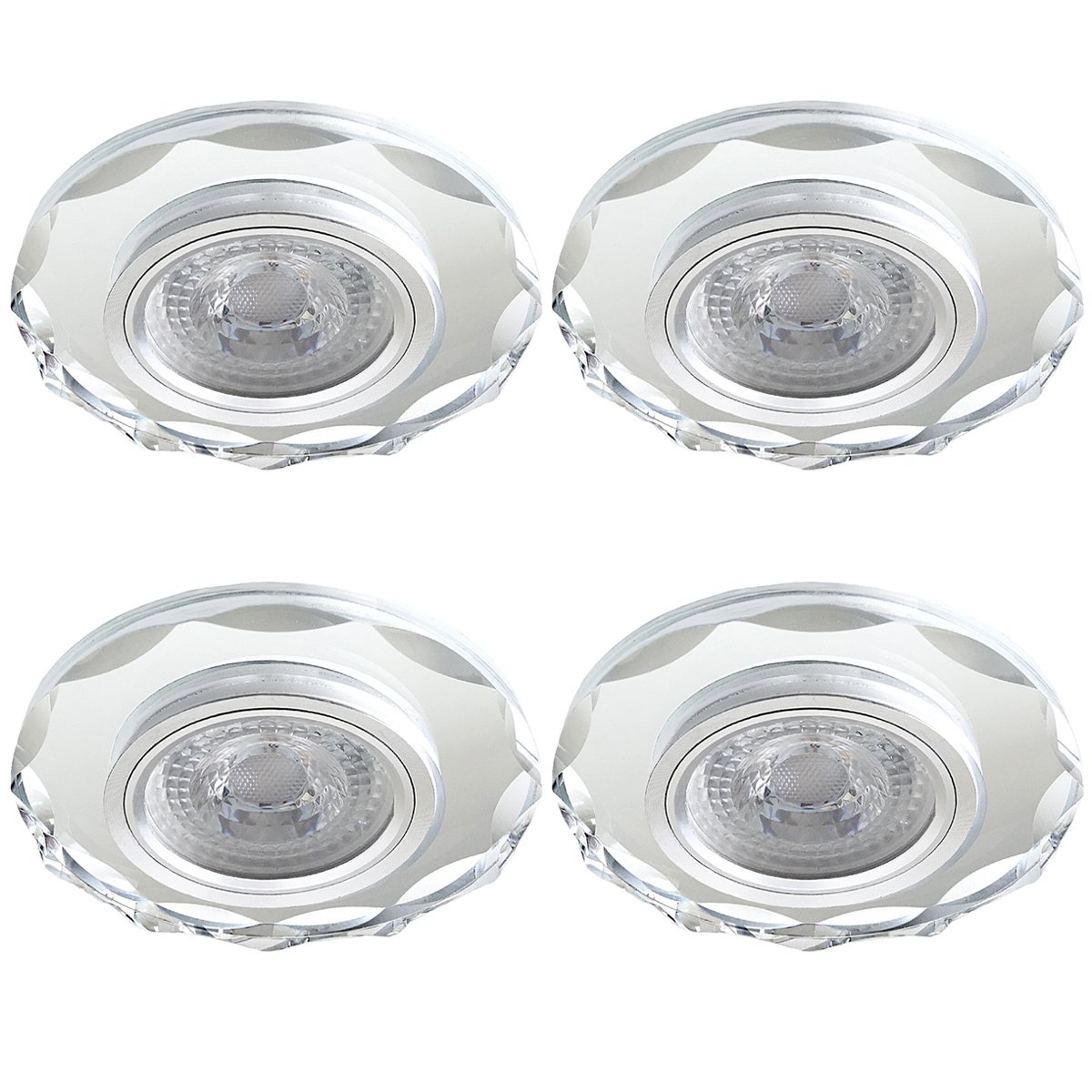 4 Spot Cristal Embutido Borda Bisote Banheiro Bet12 | MadeiraMadeira