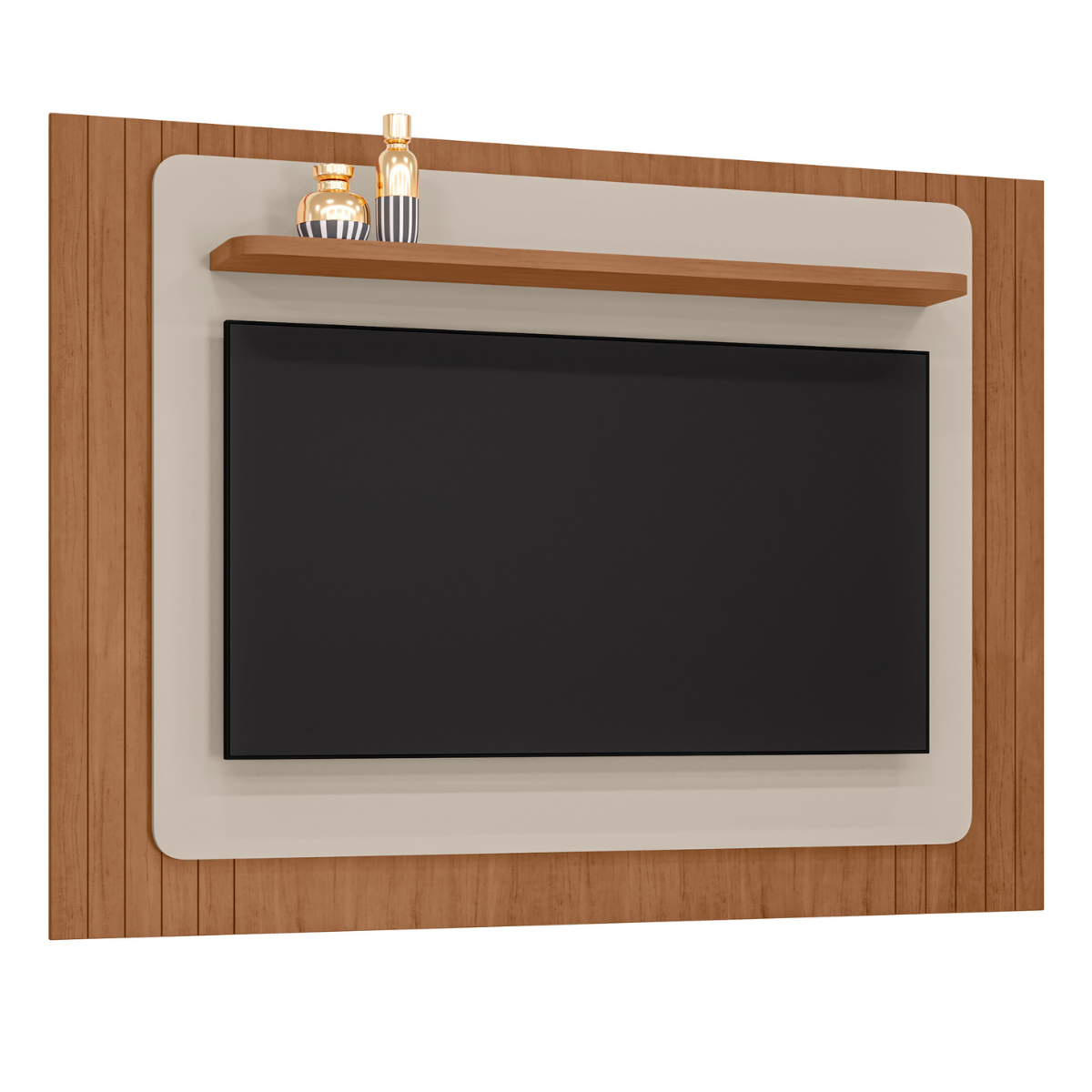 Painel Frisado para Tvs de 60" Timon Cedro Off White | MadeiraMadeira