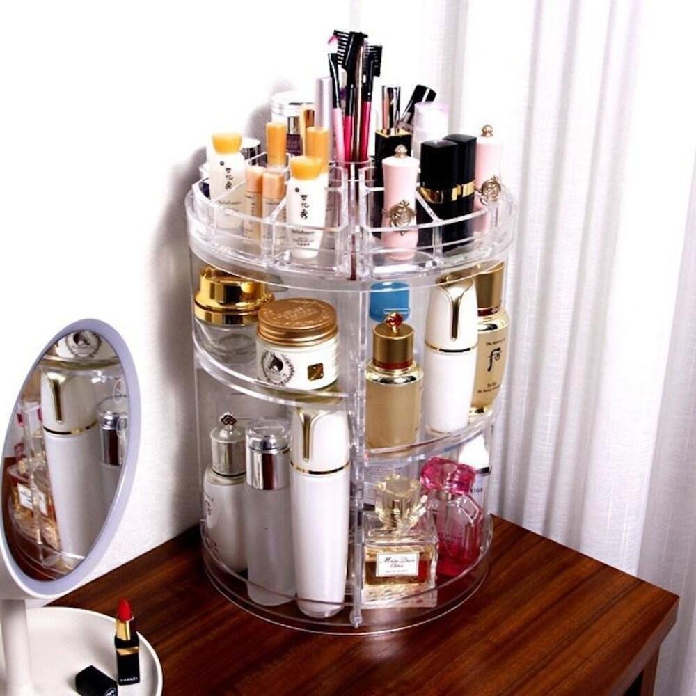SUPORTE GIRATORIO ORGANIZADOR PARA MAQUIAGEM COSMETICOS PERFUME PINCEL ...