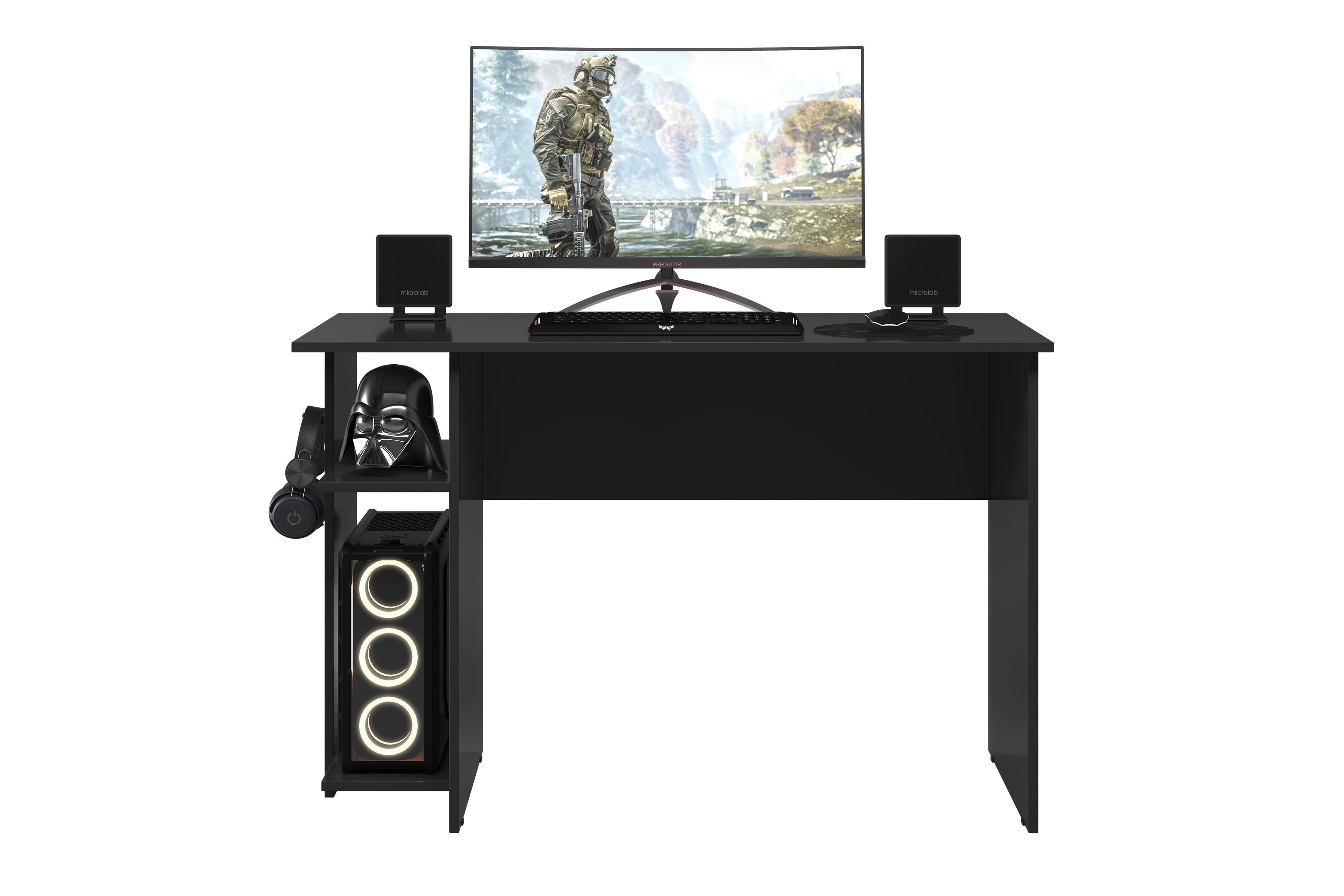 Mesa Gamer Preto Fosco _ Qmovi | MadeiraMadeira