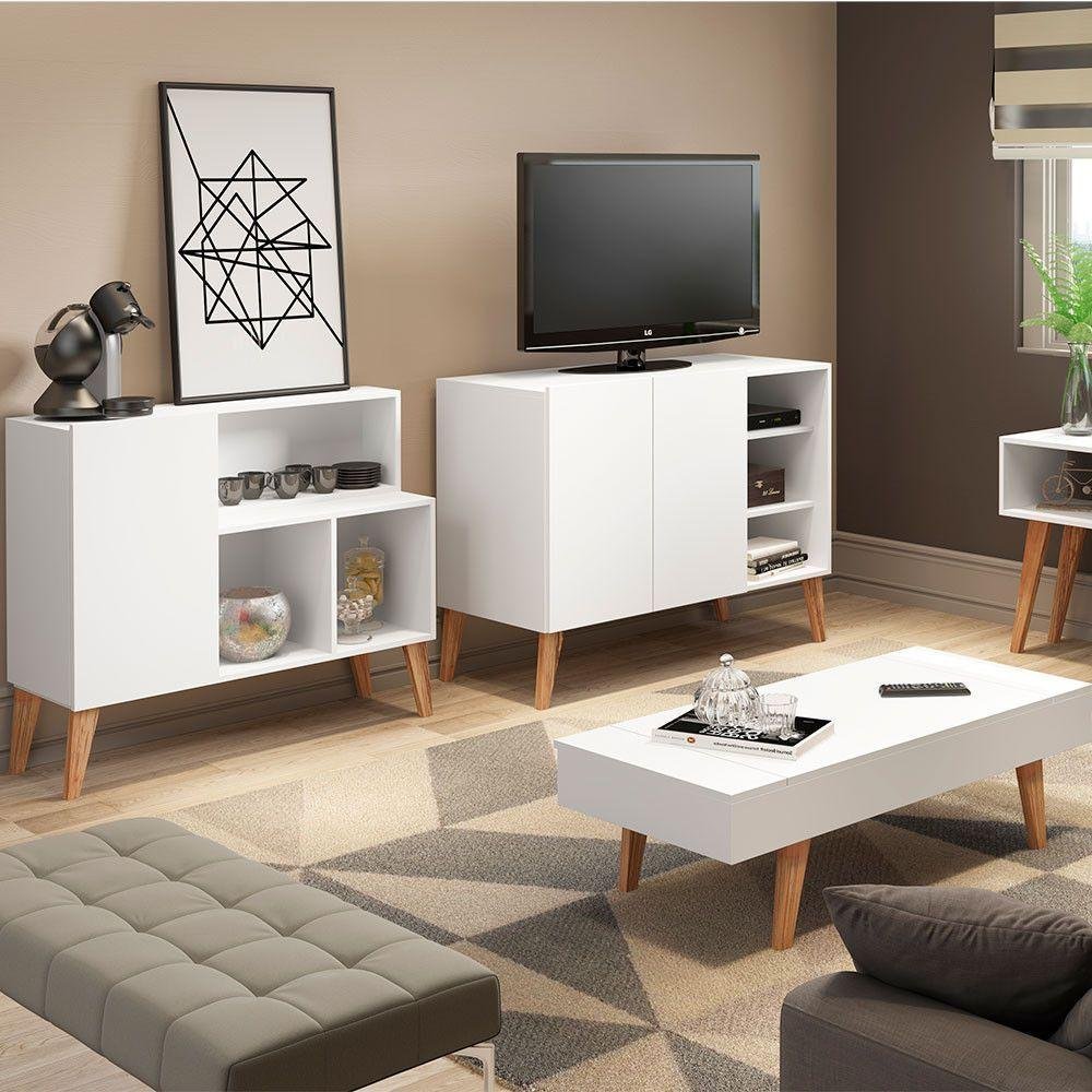 Aparador Leaves Para Sala De Estar Be Mobiliário Branco | MadeiraMadeira
