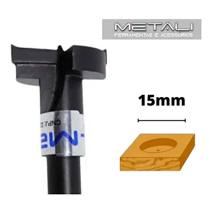 Fresa Para Furo 15 Mm Para Minifix / Rastex Profissional | MadeiraMadeira
