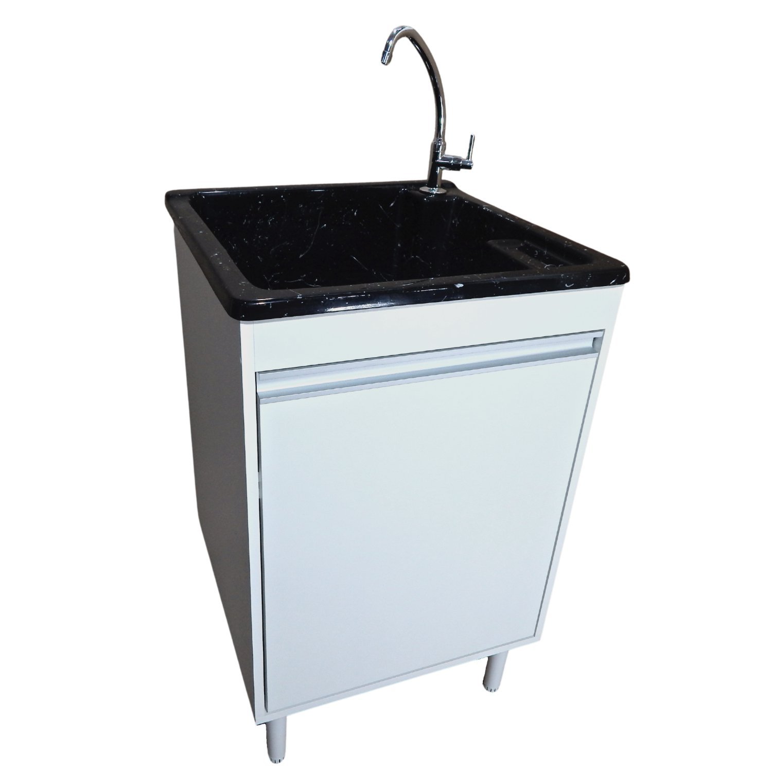 Tanque de Lavar Roupa Grande 40L com Torneira de Bancada Cor:Preto ...