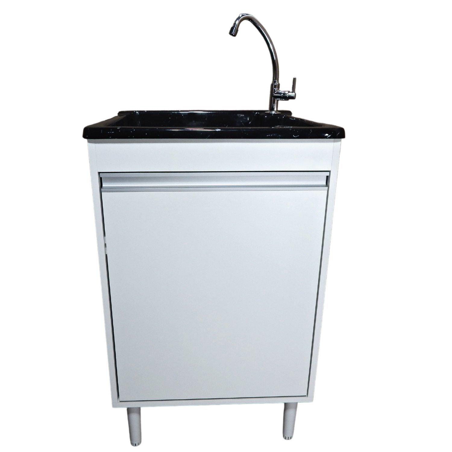 Tanque de Lavar Roupa Grande 40L com Torneira de Bancada Cor:Preto ...