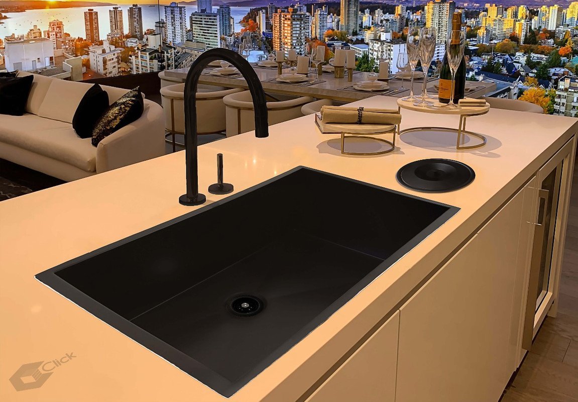 Cuba Preta Pia Aço Inox Gourmet AJB Cozinha Com Valvula 60x40cm AJB ...