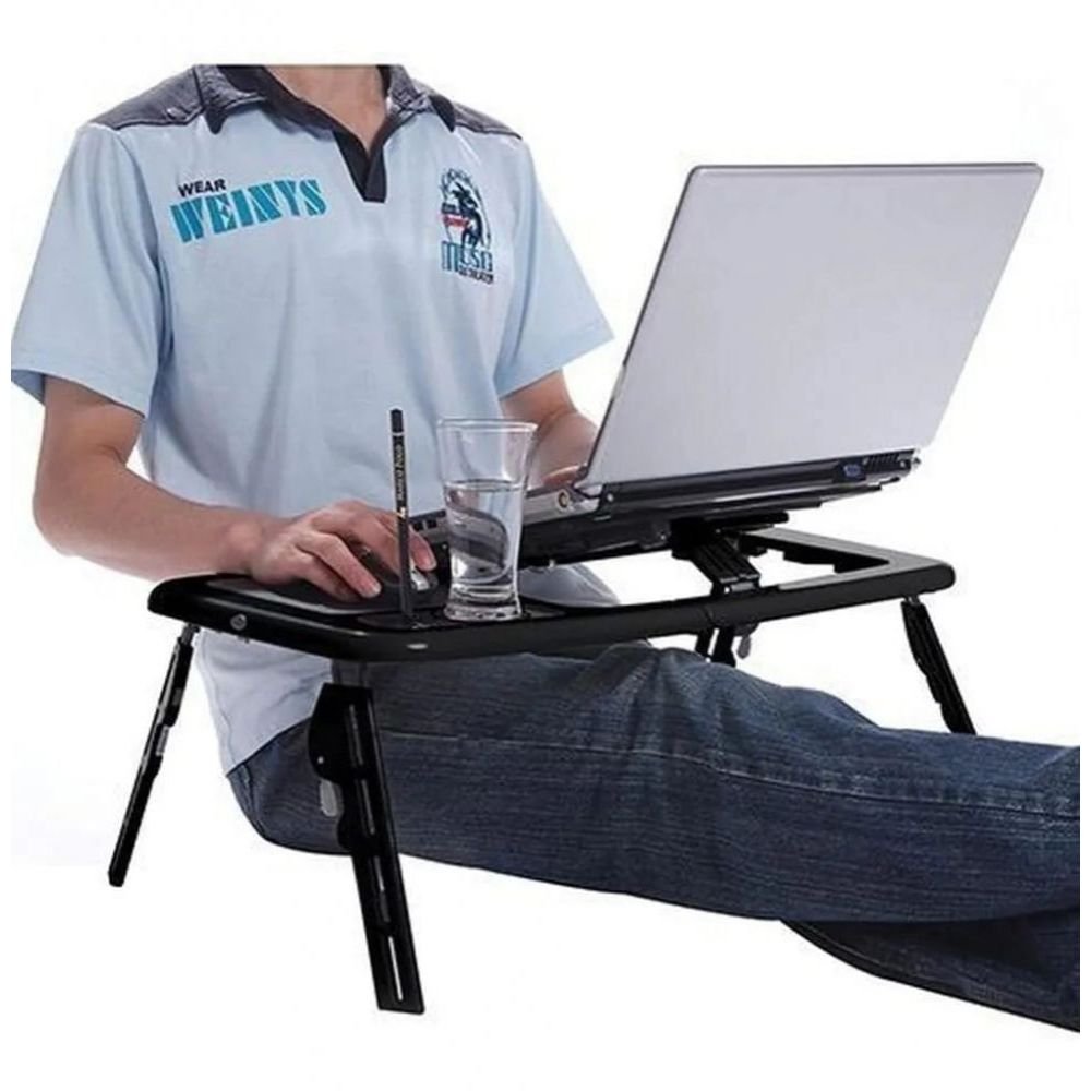Suporte Notebook Mesa Para Notebook Com 2 Coolers Sala Cama:Preto ...