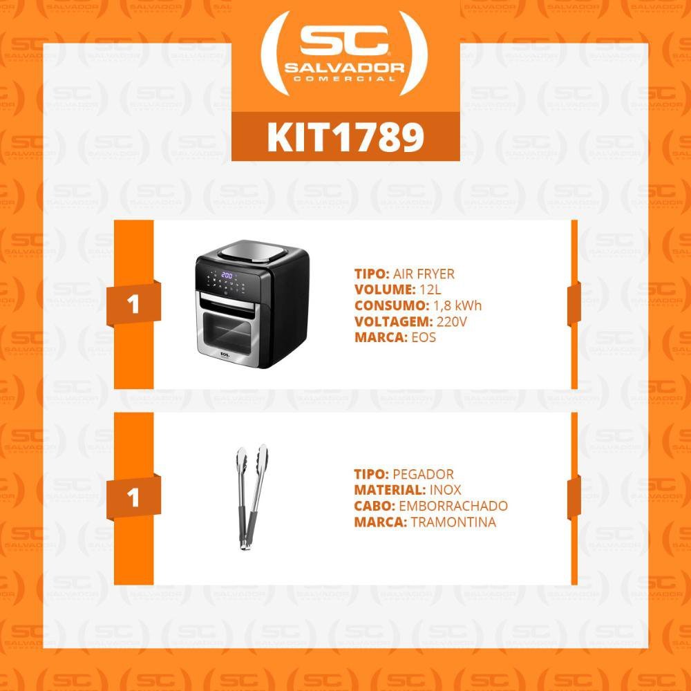 Fritadeira Sem Óleo Air Fryer Toutch EAF12I 220V EOS com Pegador Inox ...