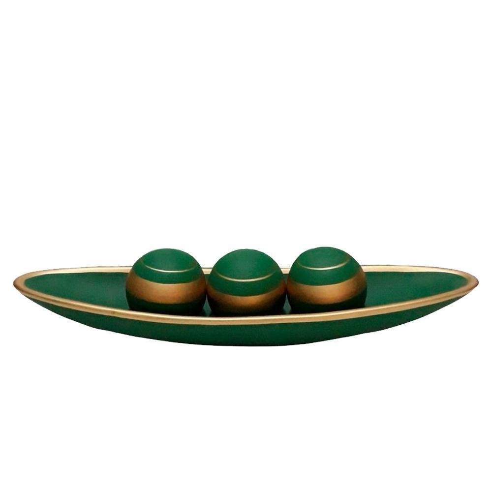 Barca Centro De Mesa Grande 3 Esferas Fosca | MadeiraMadeira