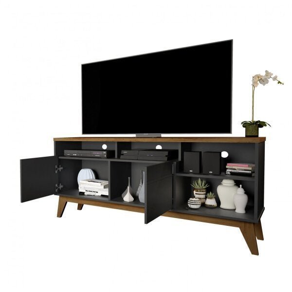 Rack para TV até 55 Polegadas 2 Portas 4 Nichos Nevada Lukaliam Móveis ...