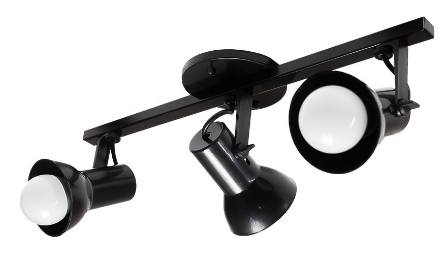 Spot Trilho Triplo Stella 3 Sobrepor Direcionável E-27 Preto ...