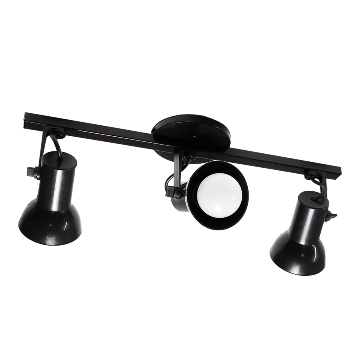 Spot Trilho Triplo Stella 3 Sobrepor Direcionável E-27 Preto ...