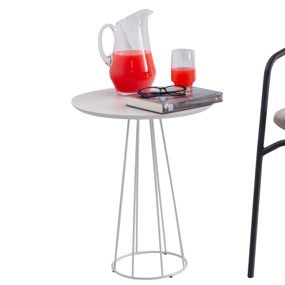 Mesa Lateral Urano Red. 43cm Sala Quarto Cozinha Moderna OFF White ...