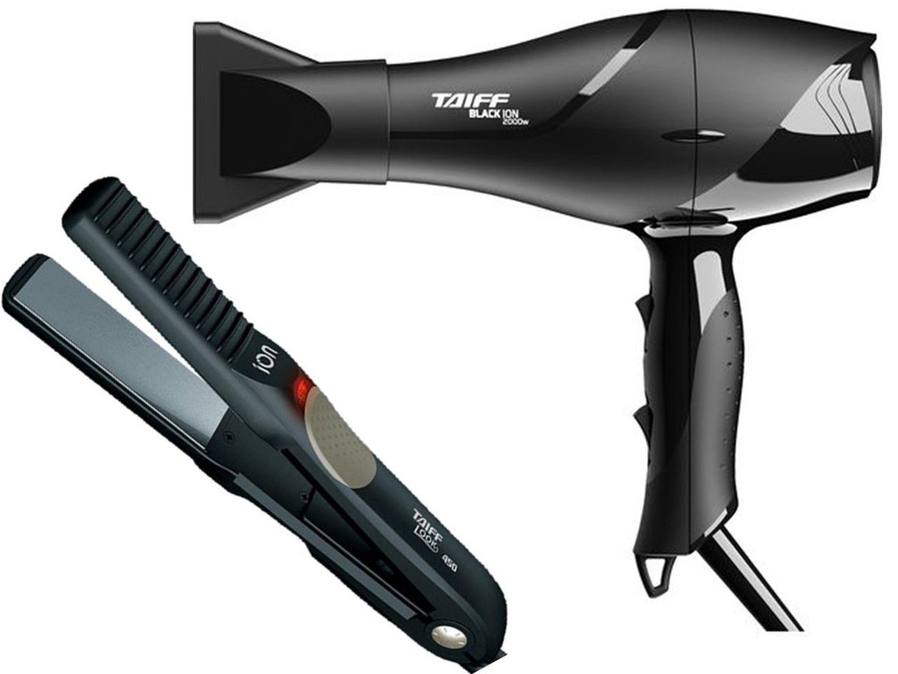 KIT TAIFF - SECADOR PROFISSIONAL BLACK ION 2000W 220V + PRANCHA ...