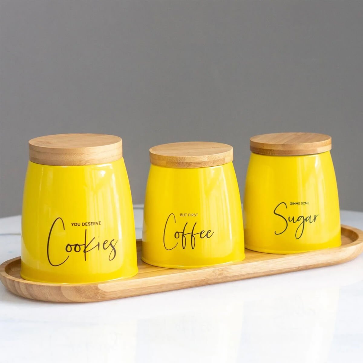 Kit 3 Latas Coffee Sugar e Cookies Sunshine Yoi Potes para Biscoitos ...