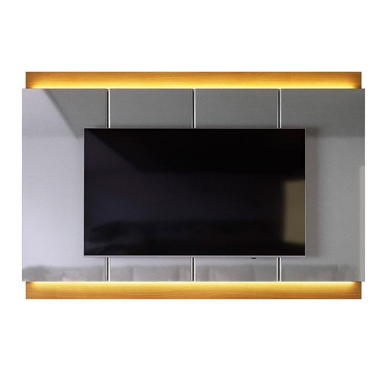 Painel Para TV 75 Polegadas Com LED 2.1 Zory EAX Móveis Cinza/Tauari ...