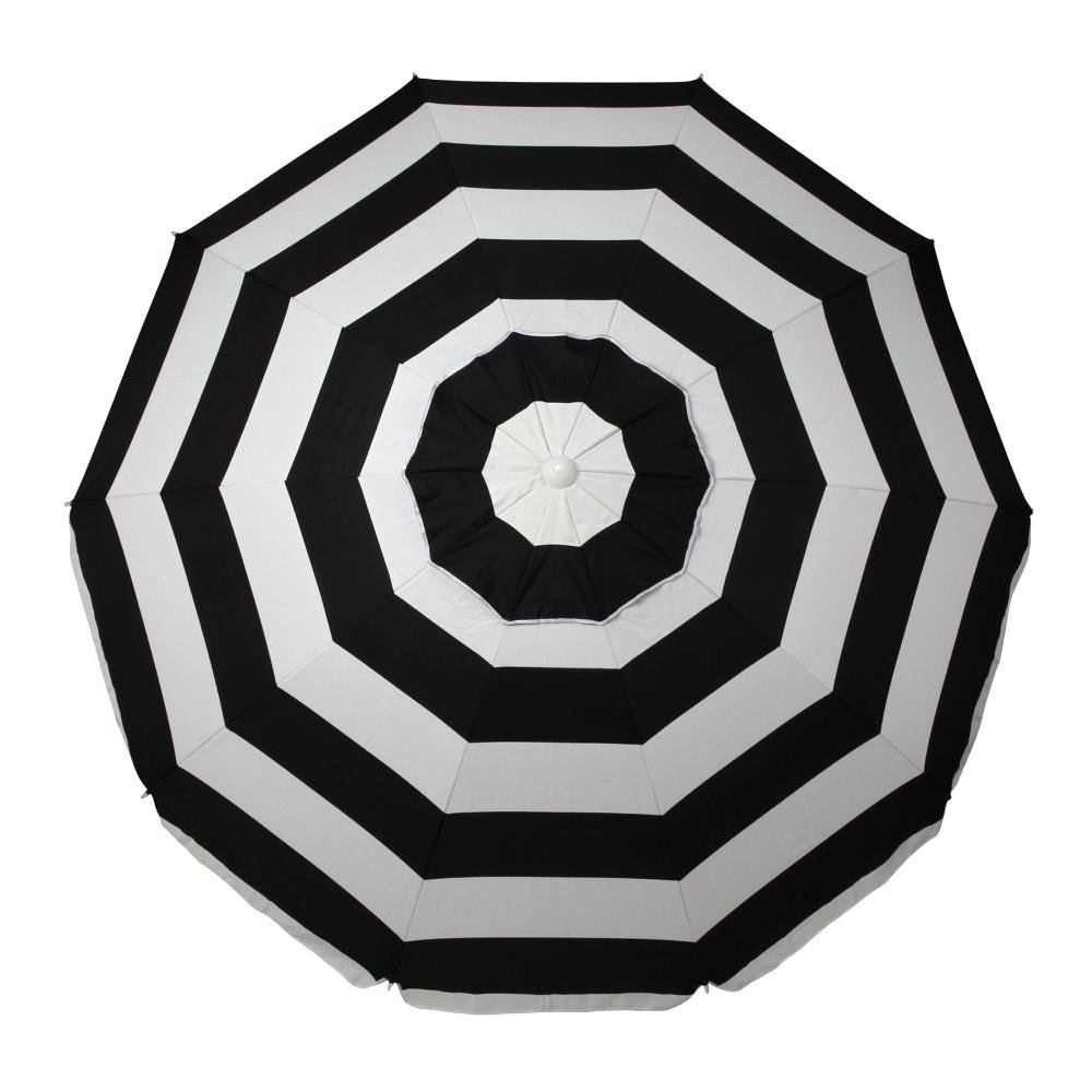 Guarda-sol Articulável Listrado Preto com Proteção UV 2,4m - A\CASA ...