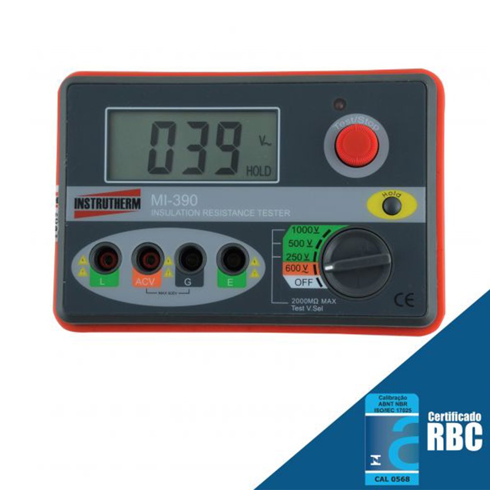Megômetro Digital Faixa 1000v E 2000 Mohms Resistência Isolação Mi-390 ...