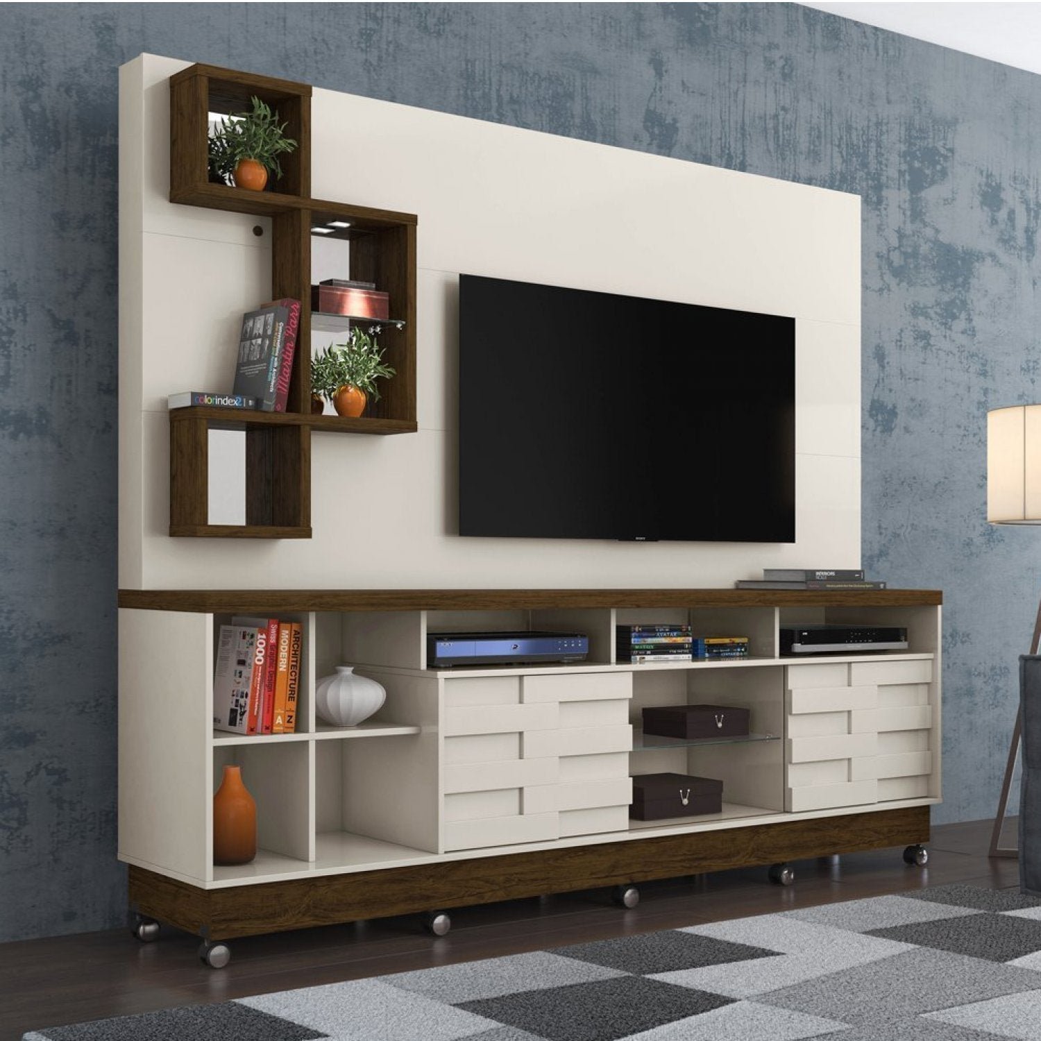 Estante Home para TV até 65 polegadas 2 Portas 5 Nichos Heitor Madetec ...