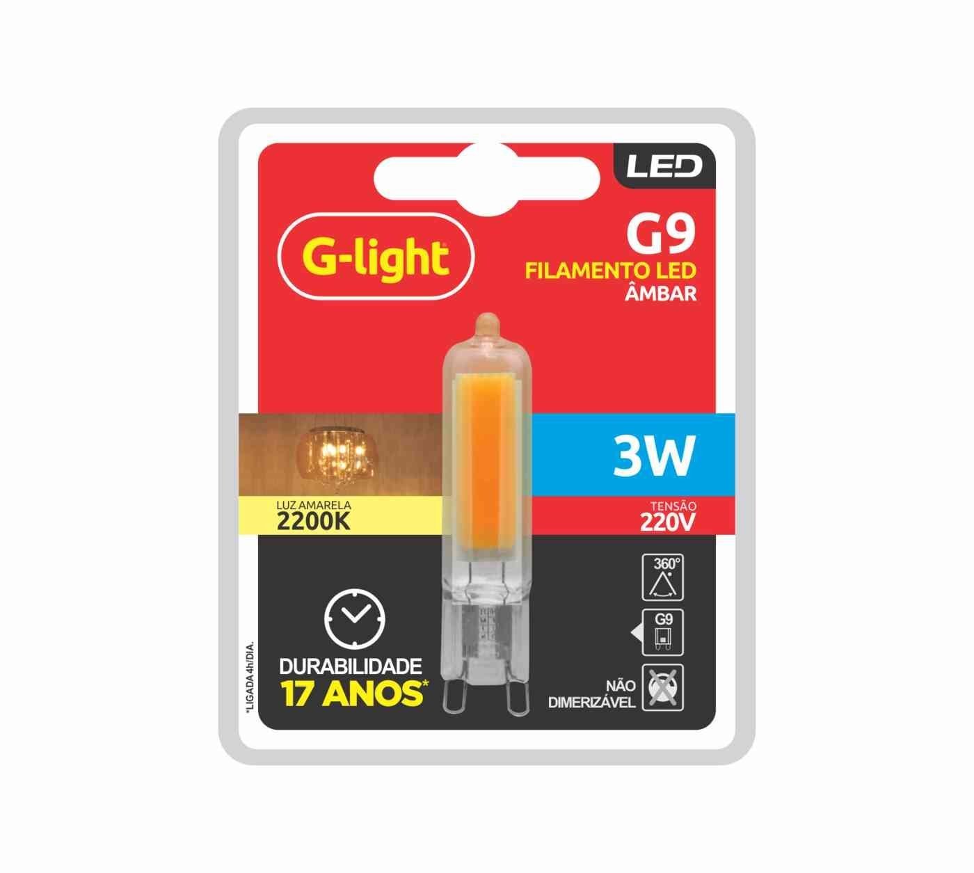 Lâmpada G9 Filamento Led 3w 2200k Âmbar 220v | MadeiraMadeira