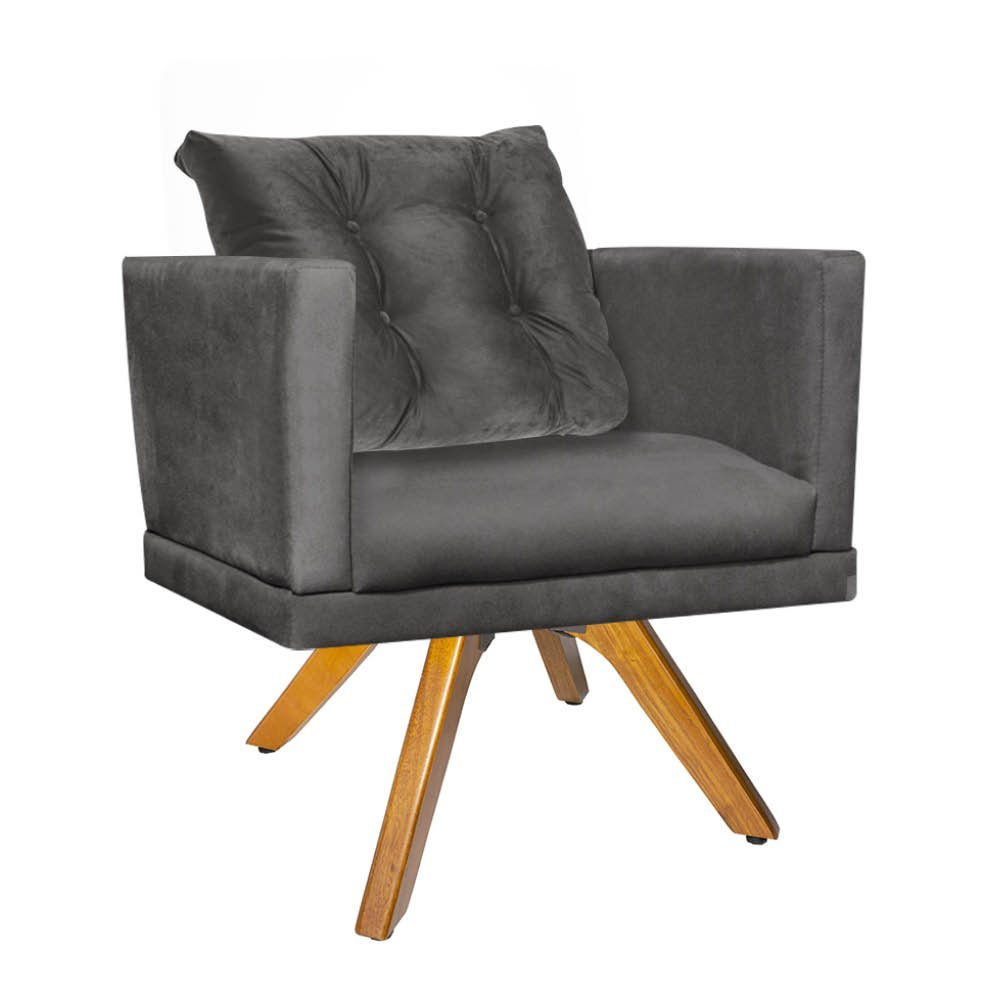 Kit 07 Poltrona Cadeira Kim Luxo Confort Giratória Carvalho Com ...